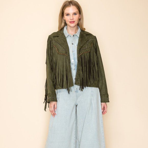 Vocal | Jackets & Coats | Vocal Western Boho Shabby Chic Studded Suede ...